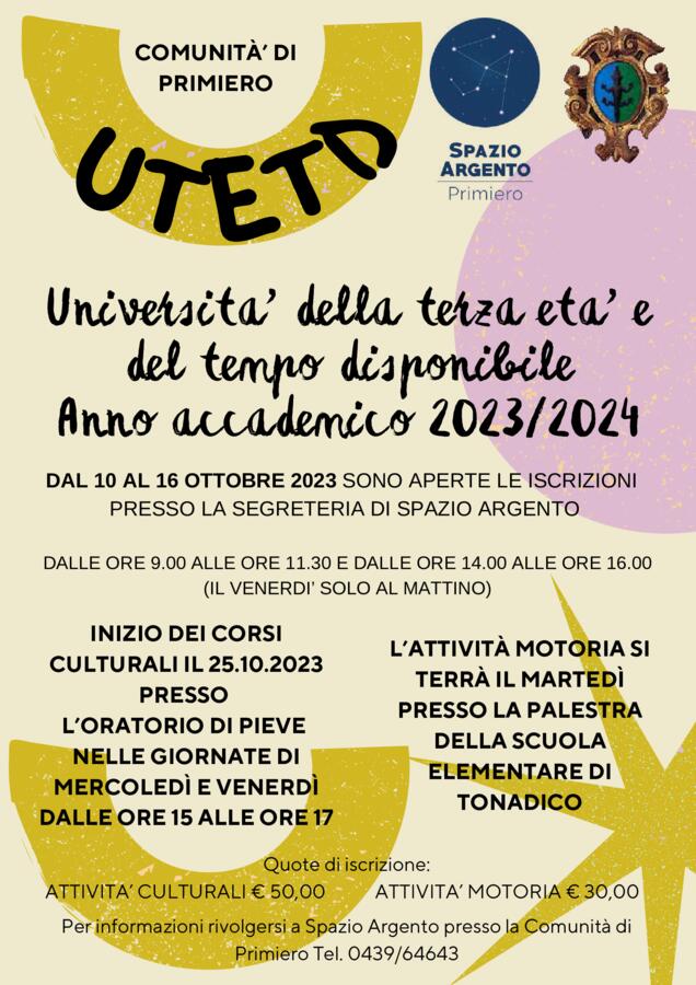 Universita della Terza Eta 2023/2024